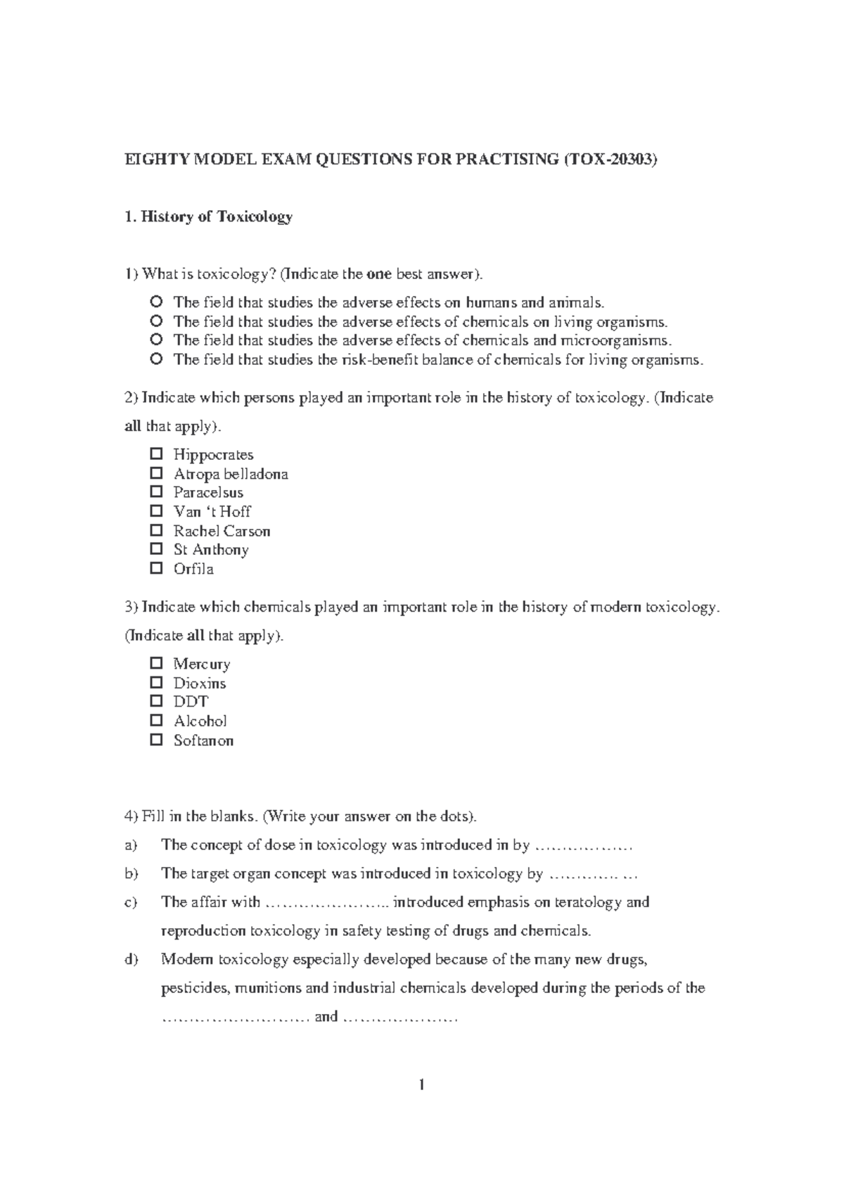 80-exam-questions-general-toxicology-for-practising - EIGHTY MODEL EXAM ...