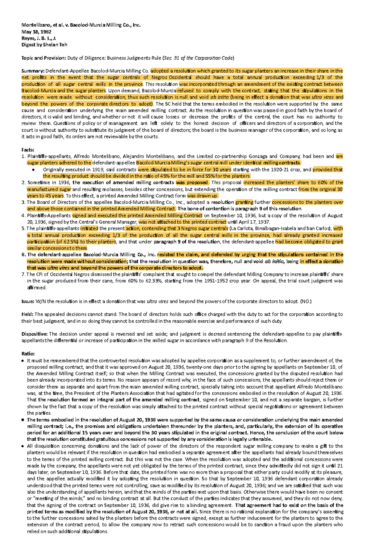 Scribd - dsdsdsds - Montelibano, et al. v. Bacolod-Murcia Milling Co ...
