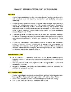 Community Organizing lesson 2 - COMMUNITY ORGANIZING - is a process by ...