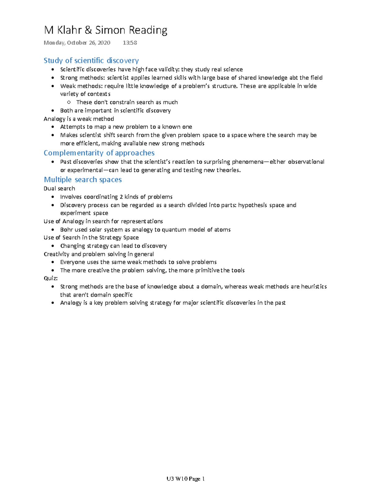 Klahr and Simon Reading Notes - Study of scientific discovery ...