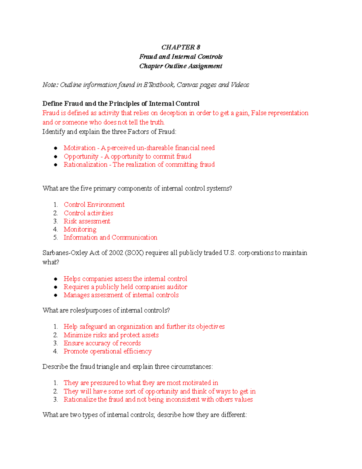 Chapter 8 Fraud - Evelyn Laun - CHAPTER 8 Fraud and Internal Controls ...