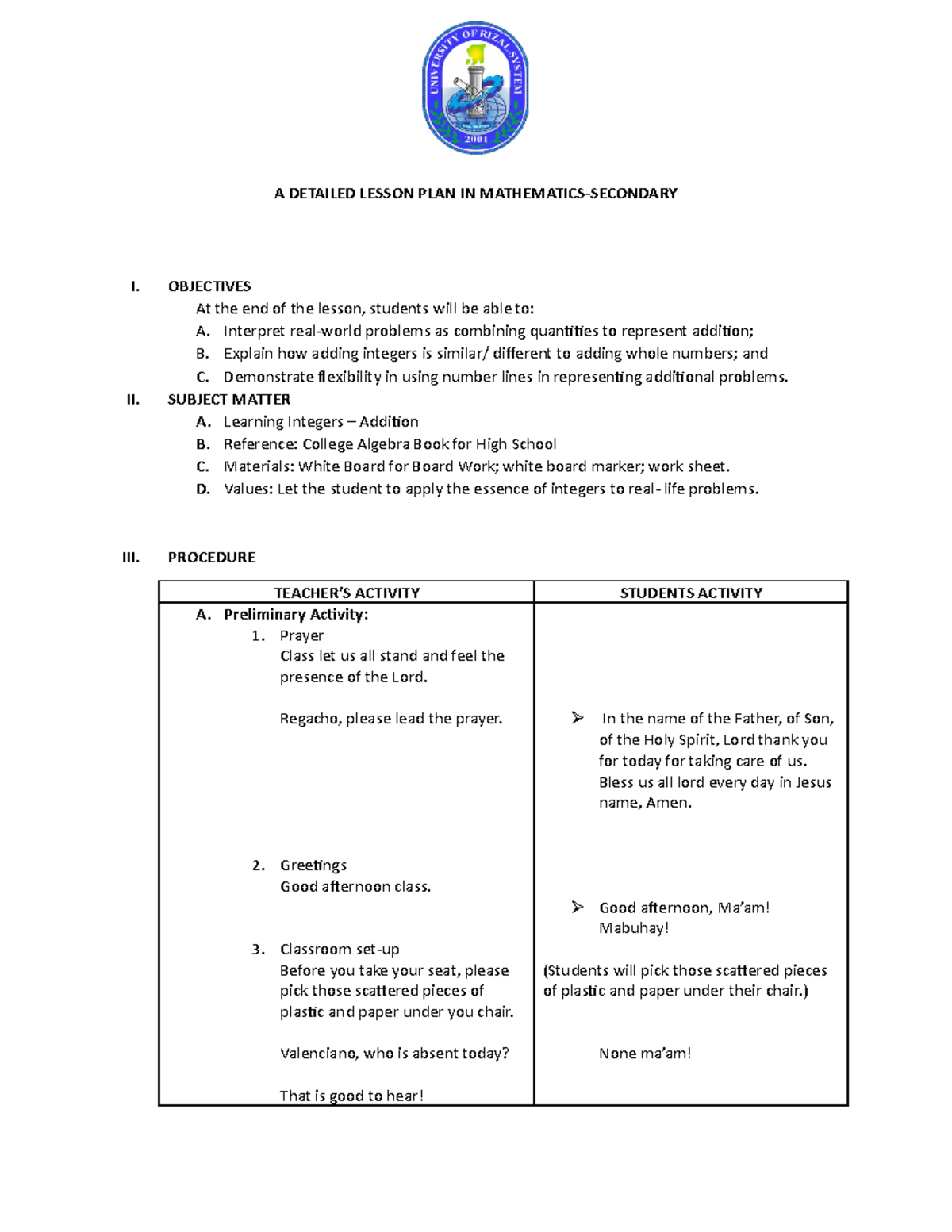 A Detailed Lesson PLAN IN Mathematics ed8grp3 Final - A DETAILED LESSON ...