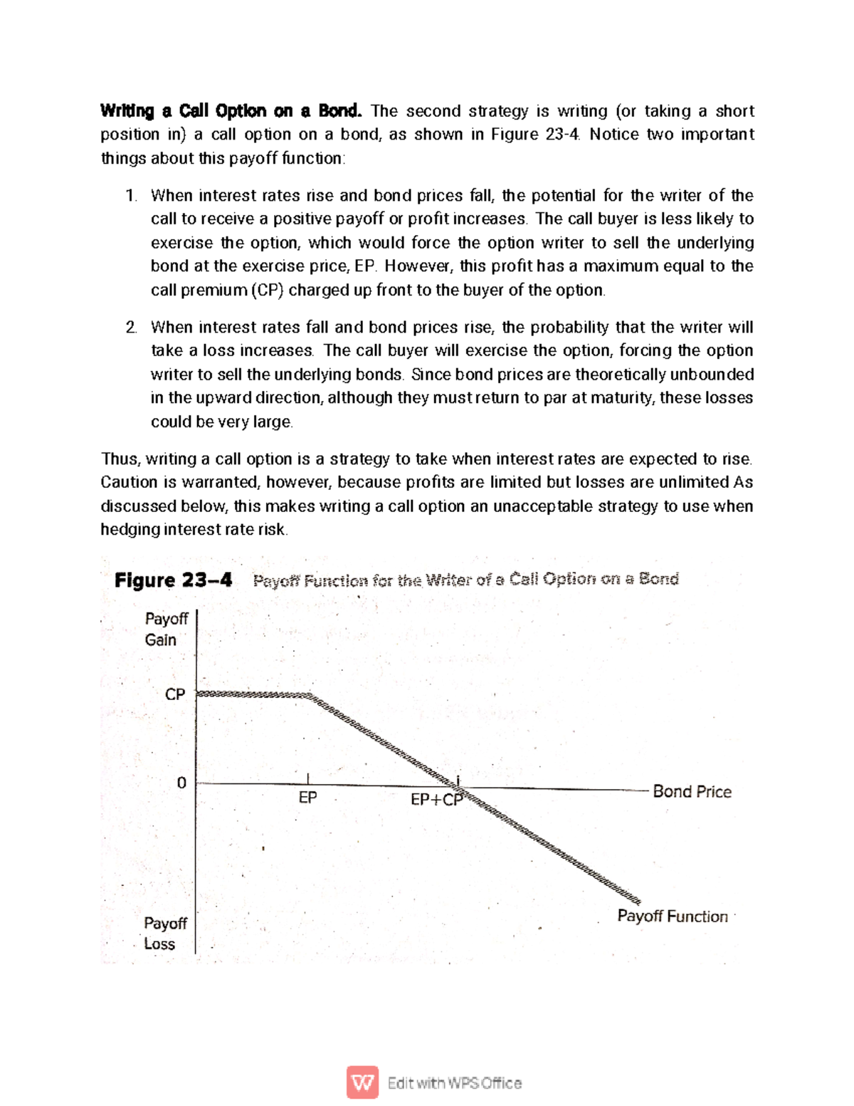 Writing a Call Option on a Bond - The second strategy is writing (or ...