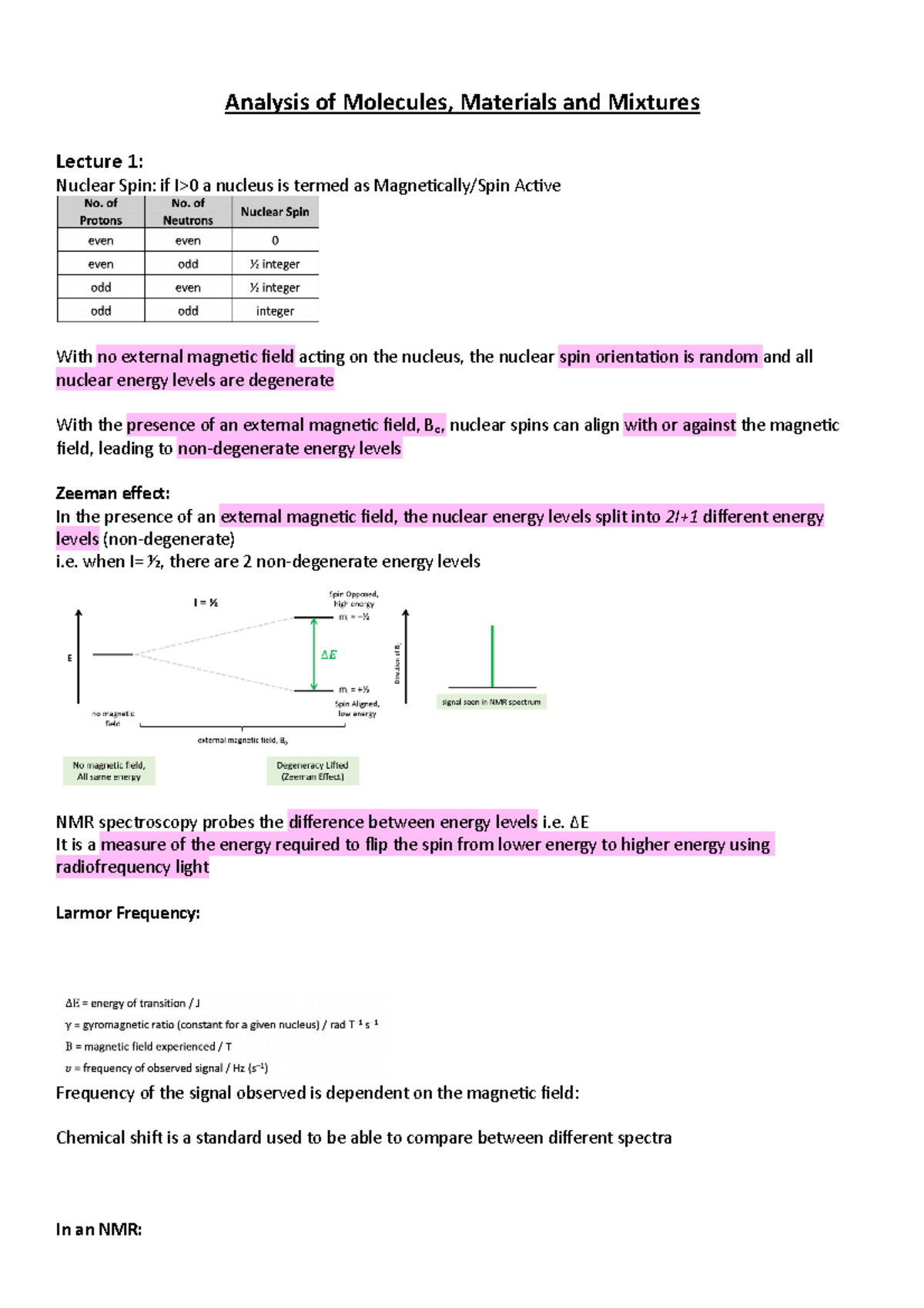 Analysis of Molecules Materials and Mixtures term 2 - Analysis of ...