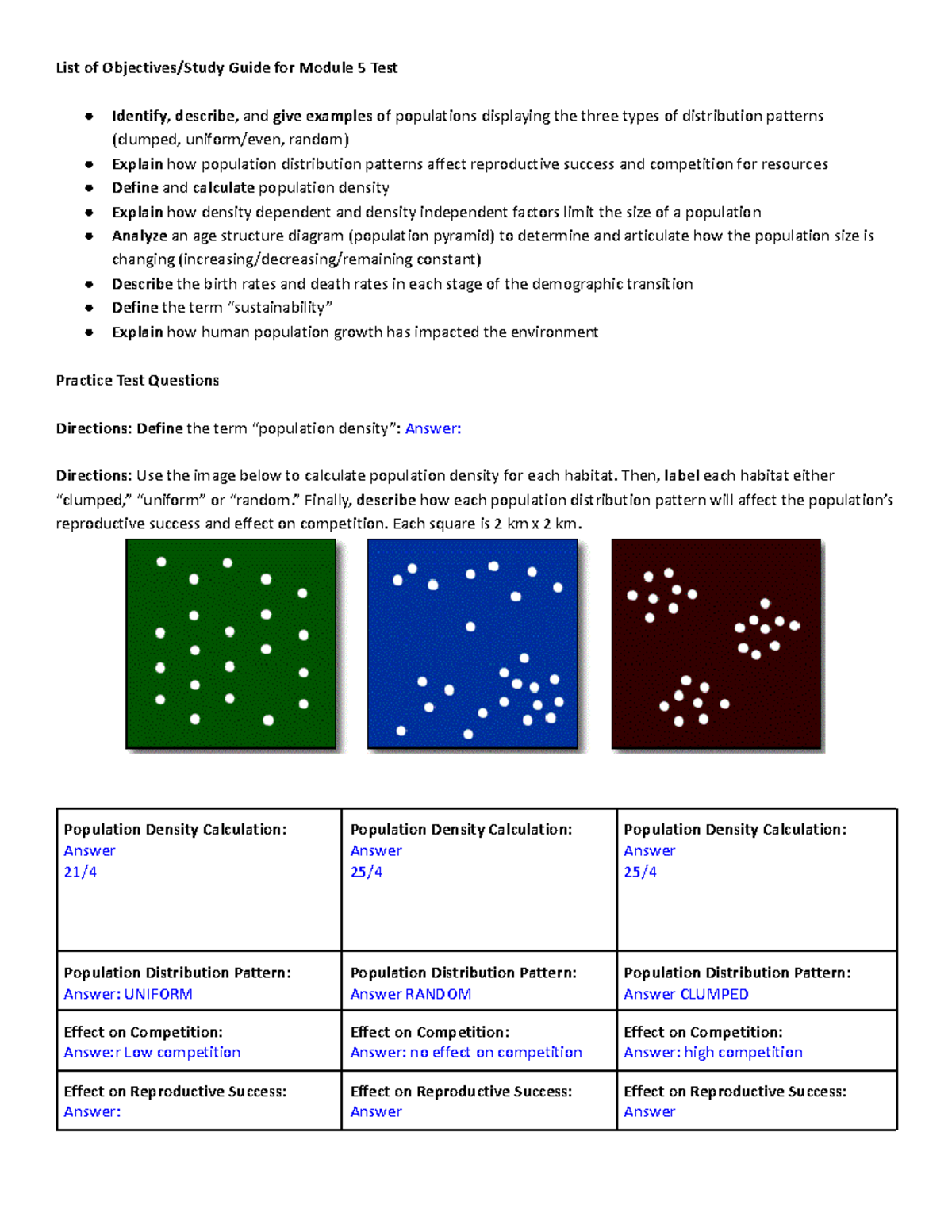 Unit 5 Study Guide- student - List of Objectives/Study Guide for Module ...