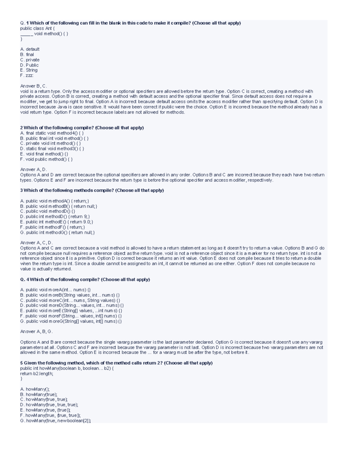Java-Review-4 - Q. 1 Which of the following can fill in the blank in ...