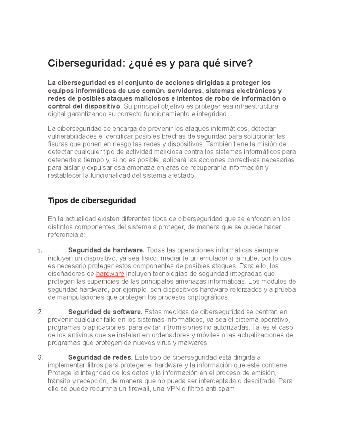 Ciberseguridad - jose - Ciberseguridad: ¿qué es y para qué sirve? La ciberseguridad es el ...