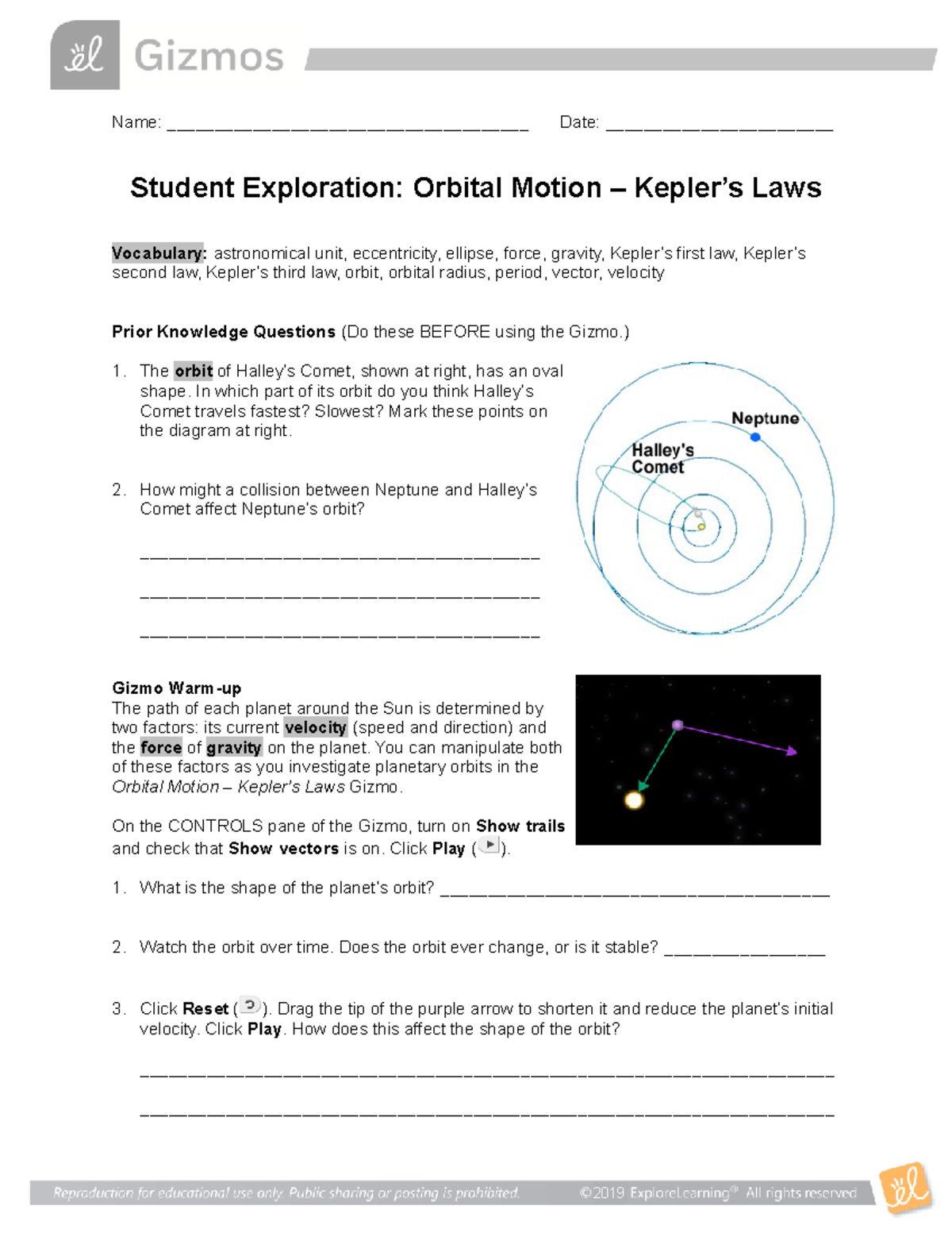 Topic 3- Orbital Motion Procedure - Name ...