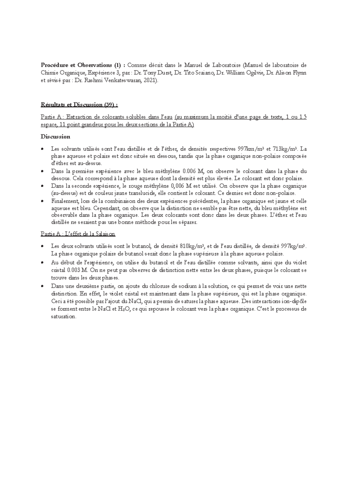 Expérience 3 - Extraction - ) *&" " ! # . "" - Studocu