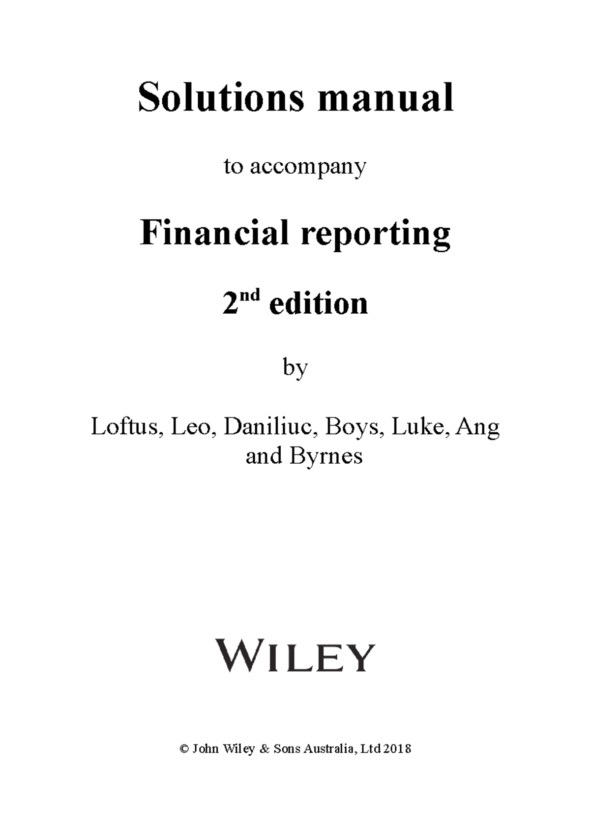 Chapter 4 solutions - Solutions manual to accompany Financial reporting ...