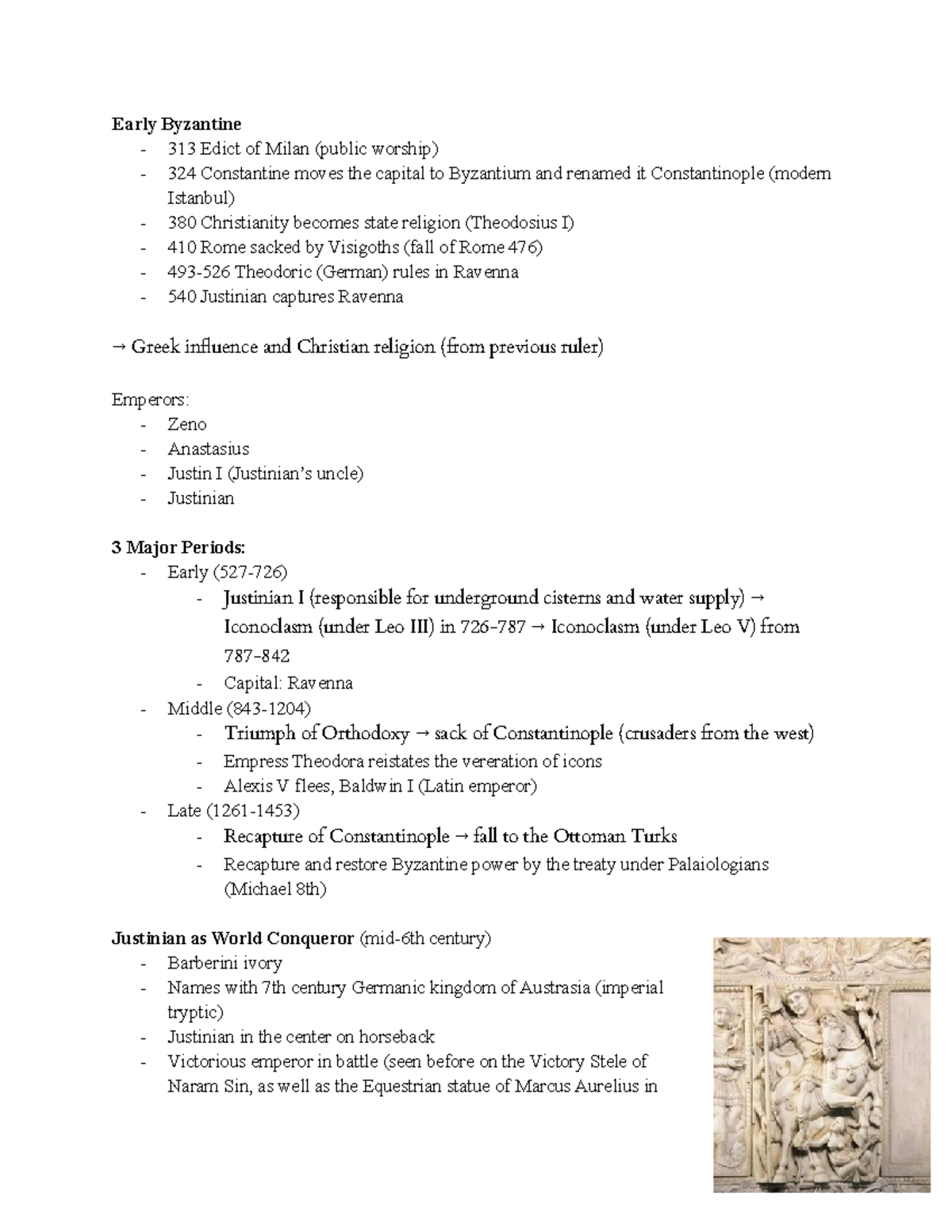 Byzantine Art Notes - Early Byzantine - 313 Edict of Milan (public ...
