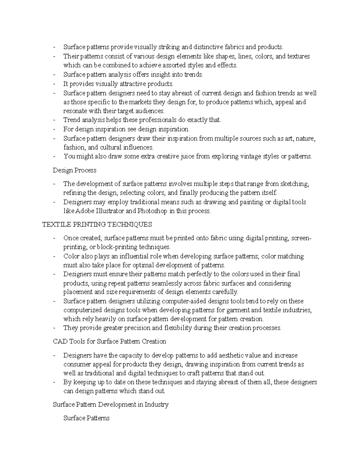 FTT 110 Notes 18 - global textile and fashion industry; an overview of ...