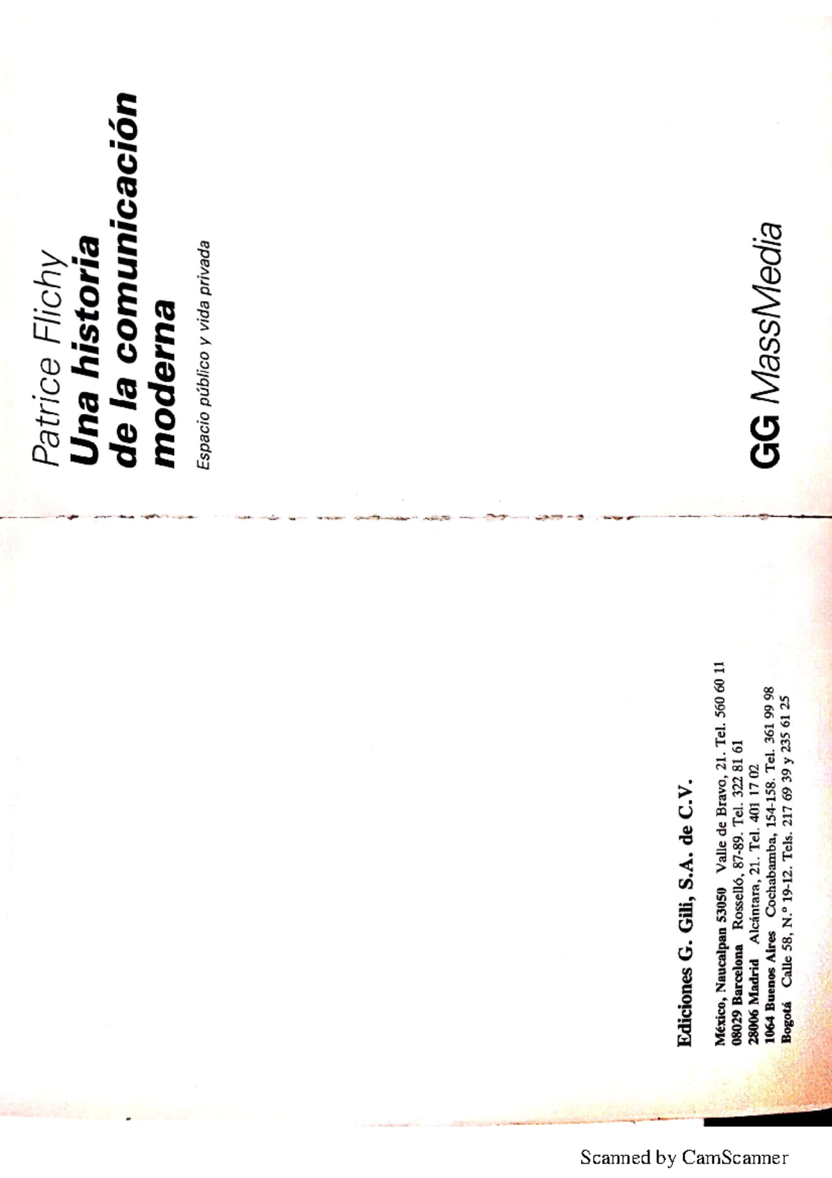 Flichy Una historia de la comunicacion moderna - Teorías de la ...