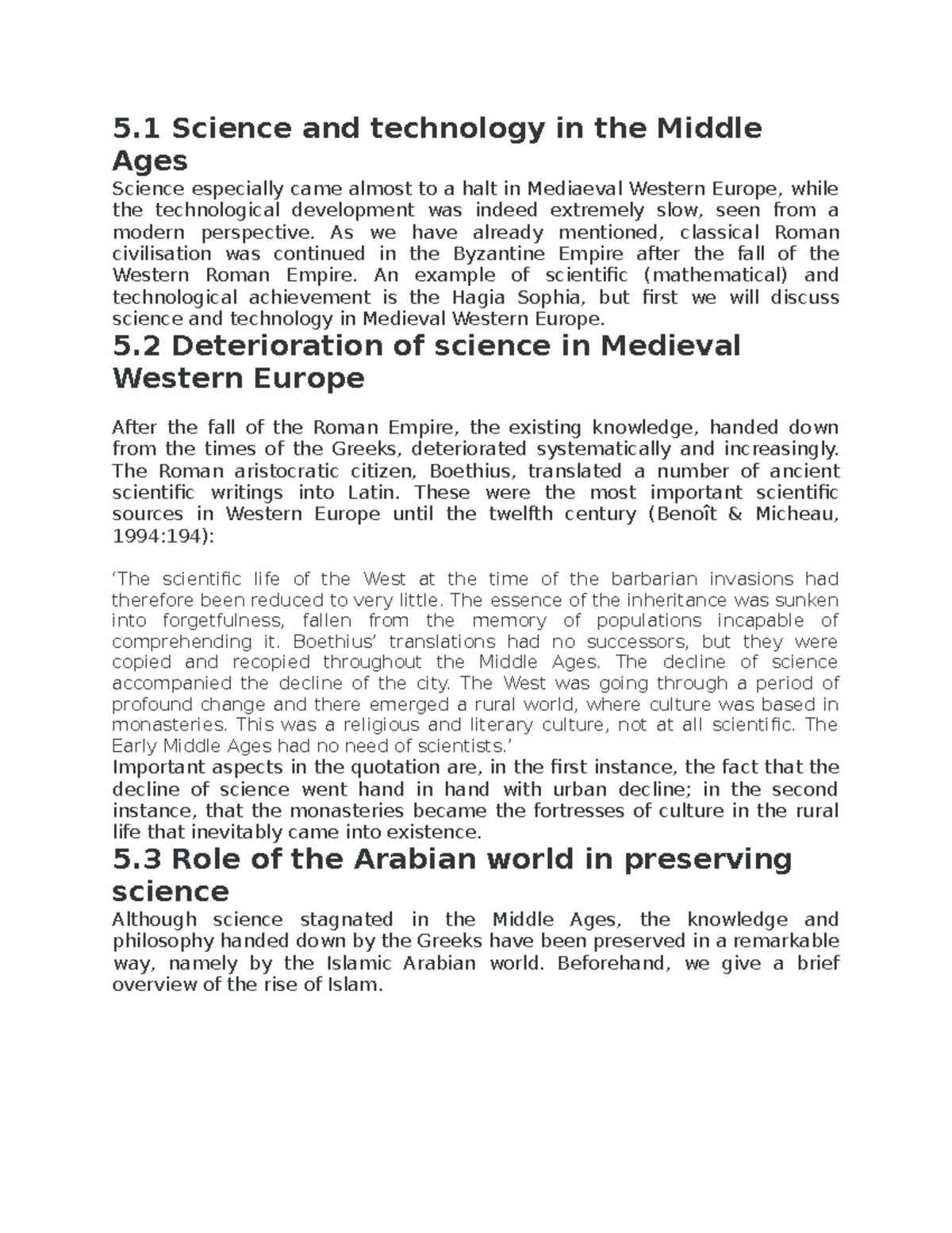5 - Middle Ages and how people lived and survived - 5 Science and ...
