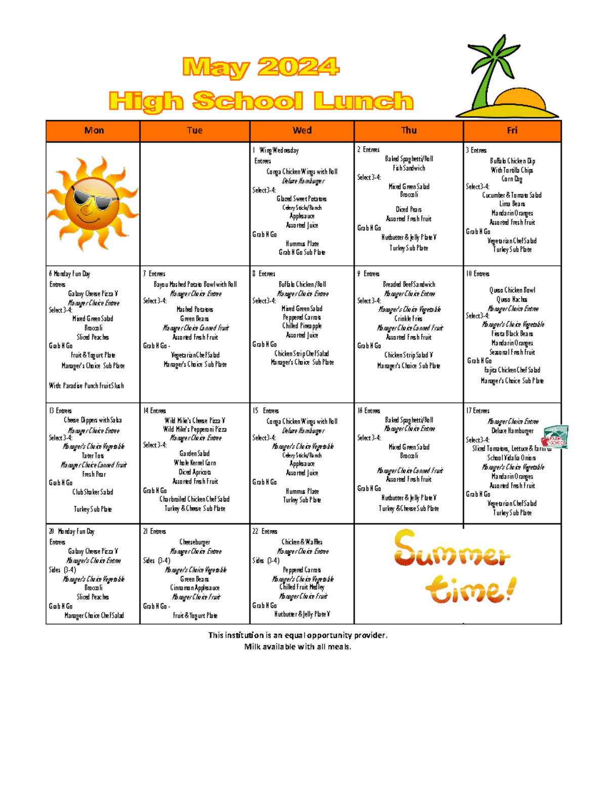 HS- Lunch- Final - Hhgy - This insƟtuƟon is an equal opportunity ...