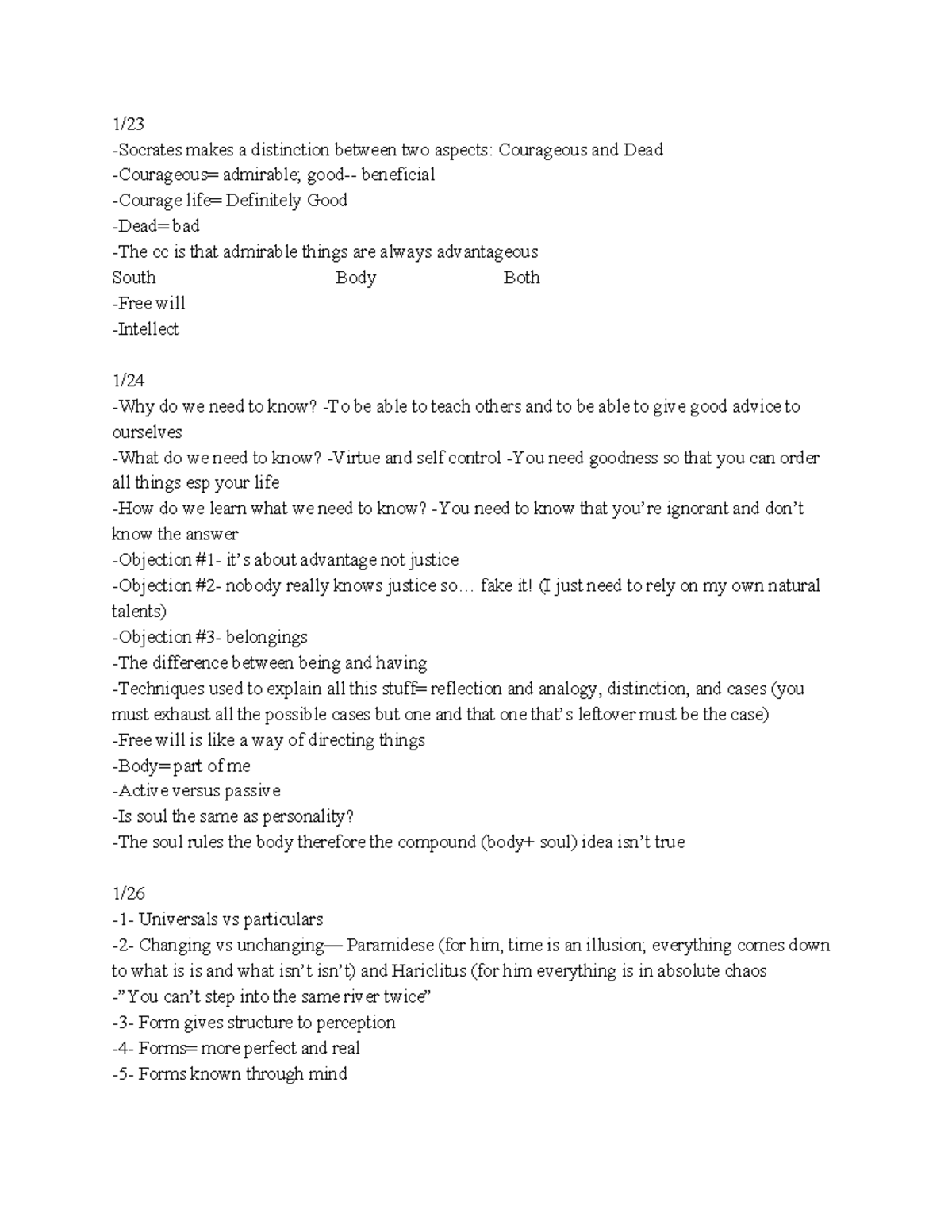 Philosophy Notebook for the entire course - 1/ -Socrates makes a ...