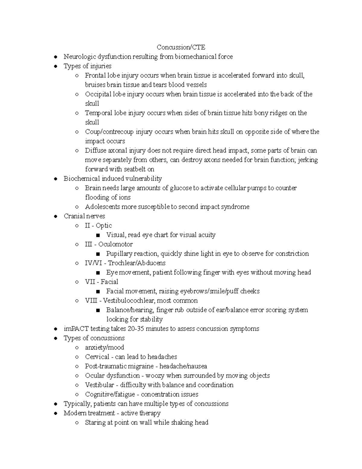 Concussion/CTE effects - Concussion/CTE Neurologic dysfunction ...