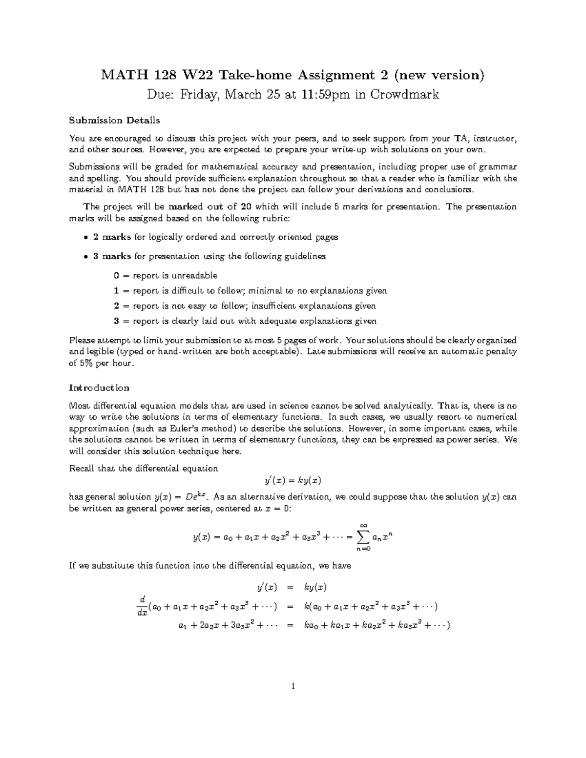 MATH 128 W22 Take-home Assignment 2 (new version) - Math 128 ...