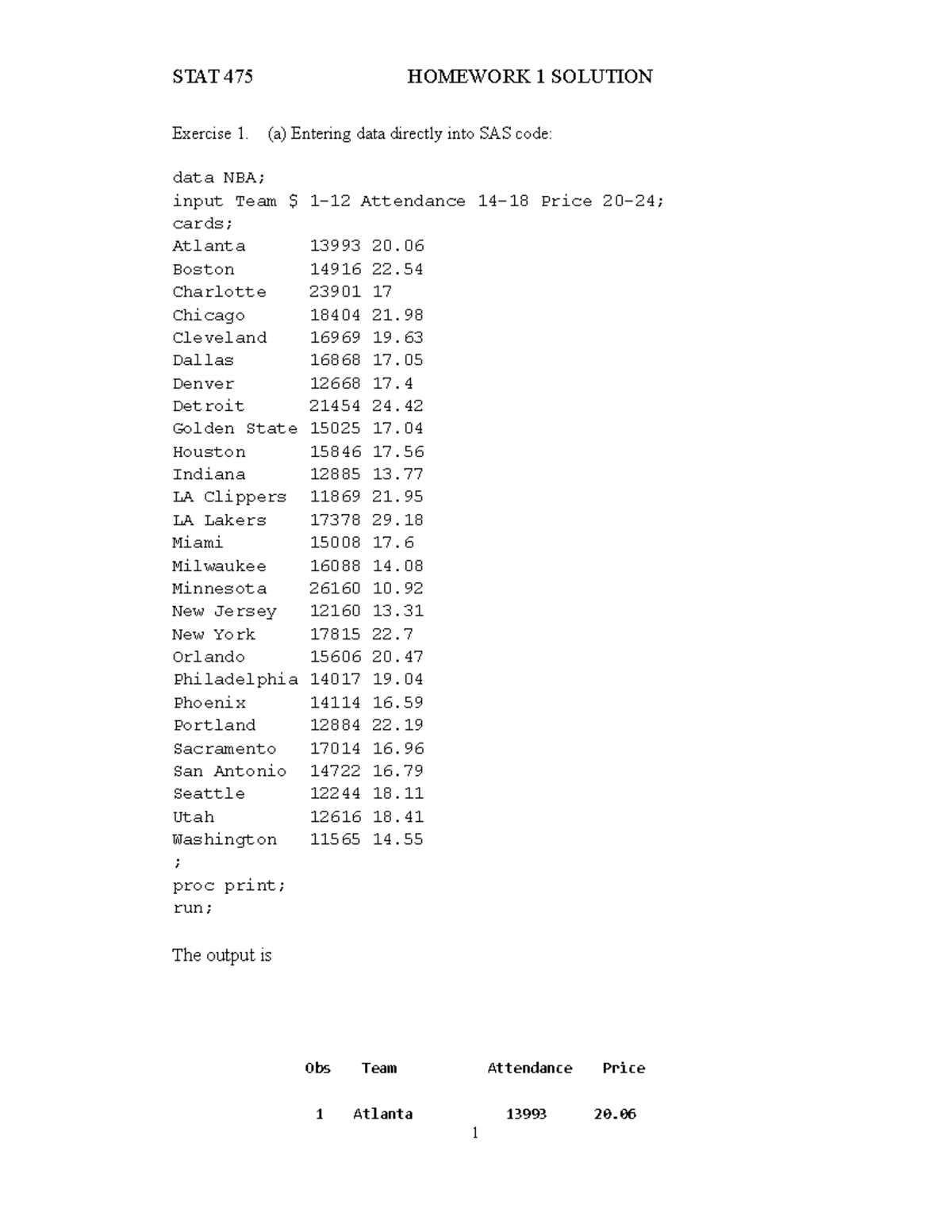 Hw1sol STAT 475F21 - Homework 1 2021-2022 by Prof Olga Korosteleva ...