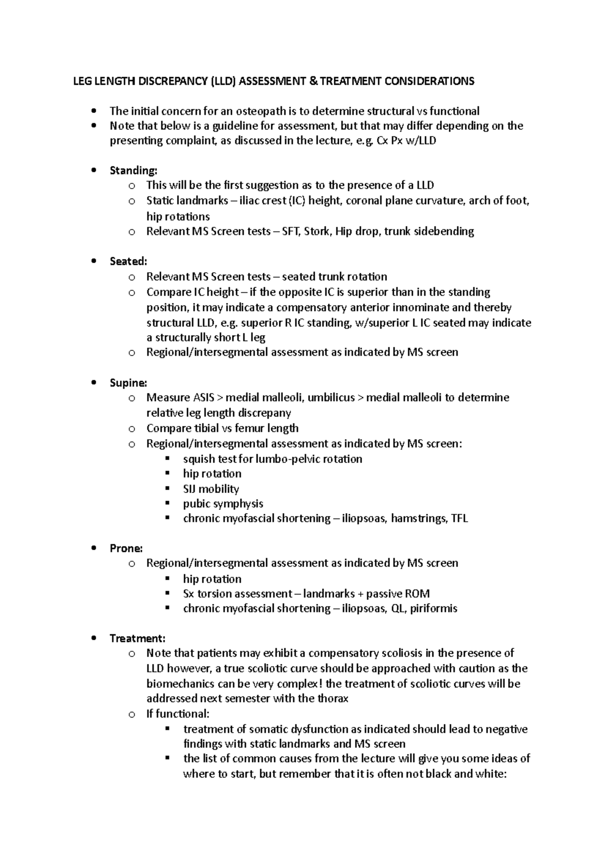 WEEK 5 - LEG Length Discrepancy - LEG LENGTH DISCREPANCY (LLD ...