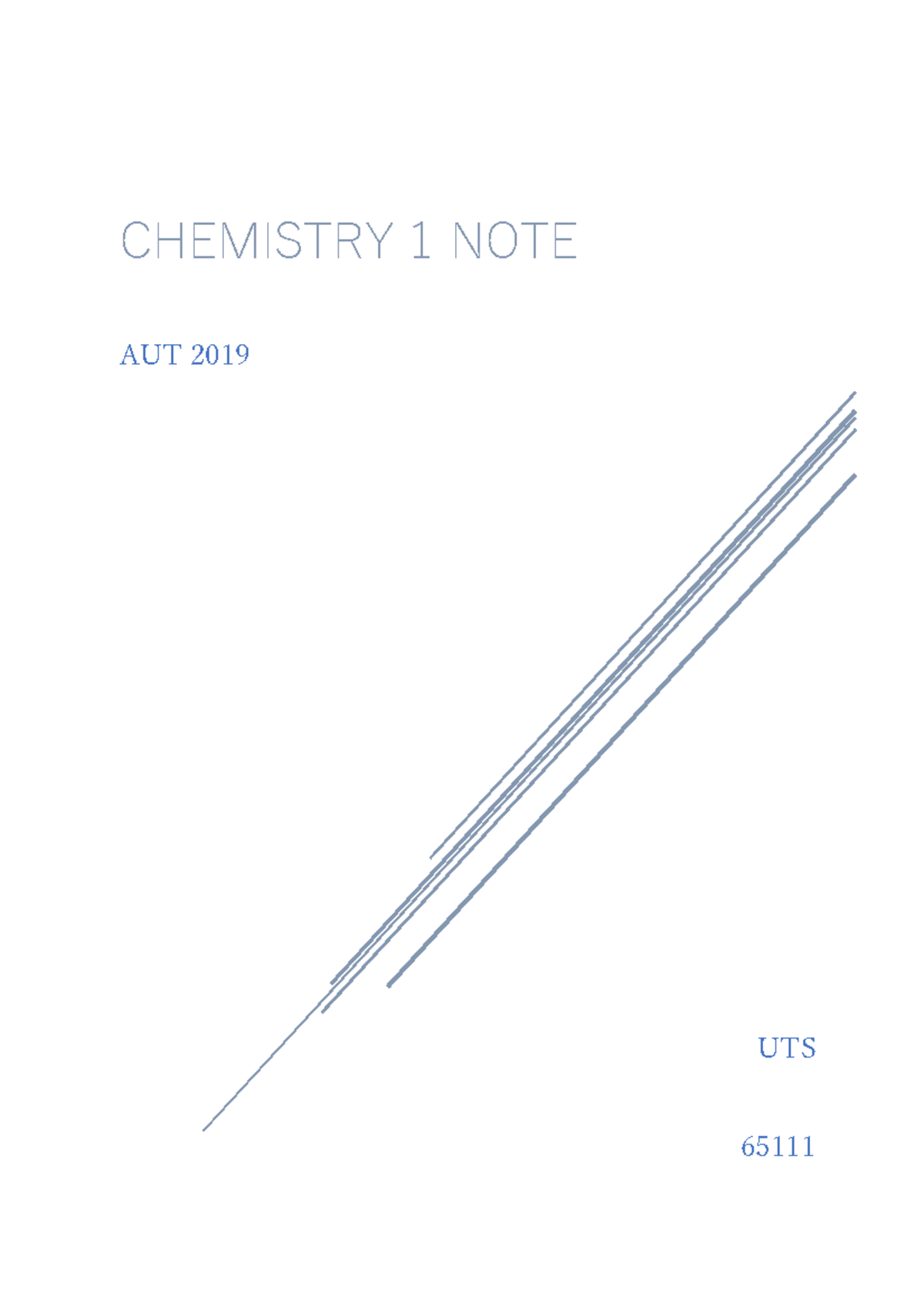 Chemistry-1-note - Lecture notes 1-10 - UTS CHEMISTRY 1 NOTE AUT 2019 ...