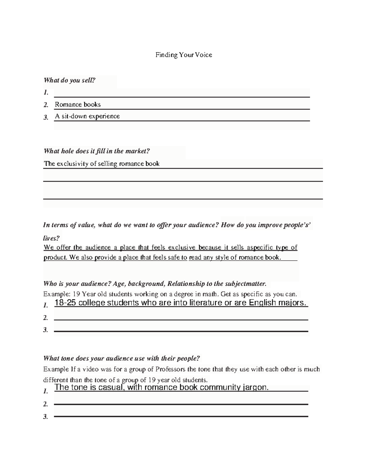 PHOT 58 Assignment 2-Finding Your Voice Worksheet Fillable Final - The ...