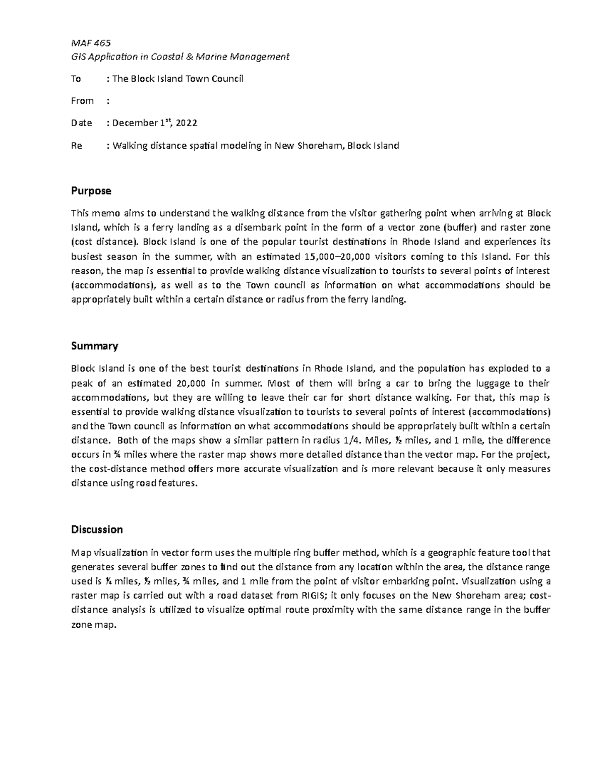 Assignment Lesson 5 - MAF 465 GIS Application in Coastal & Marine Management To : The Block ...
