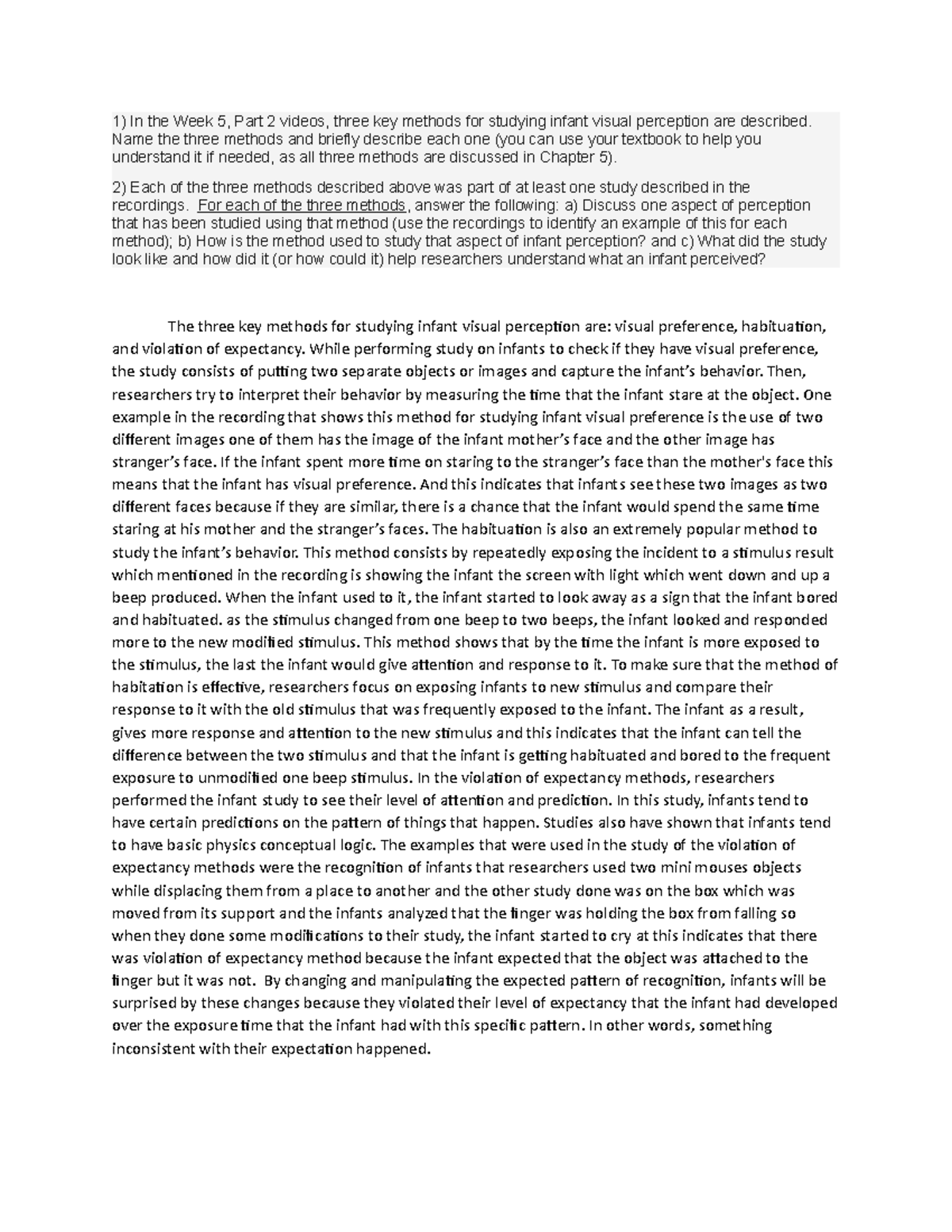 Week 5 participation assignment - In the Week 5, Part 2 videos, three ...