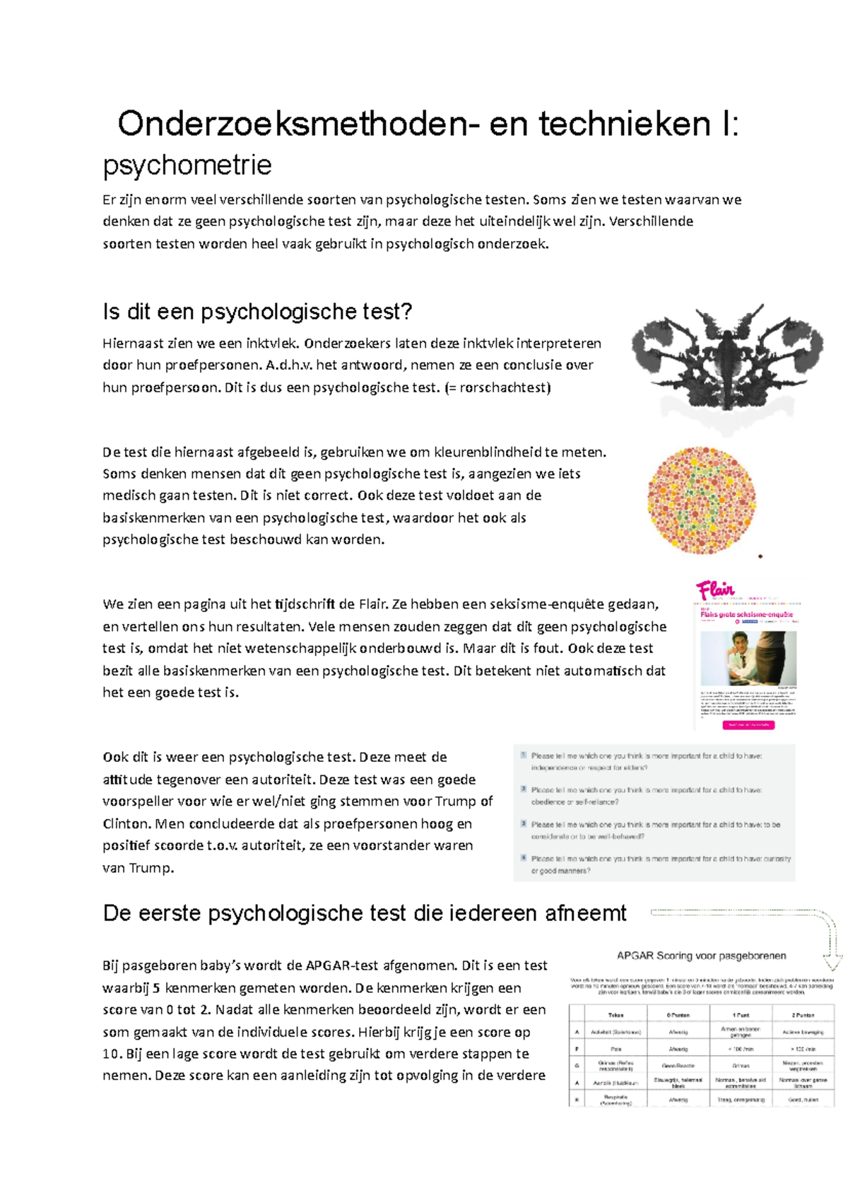 Onderzoeksmethoden- en technieken - Soms zien we testen waarvan we ...