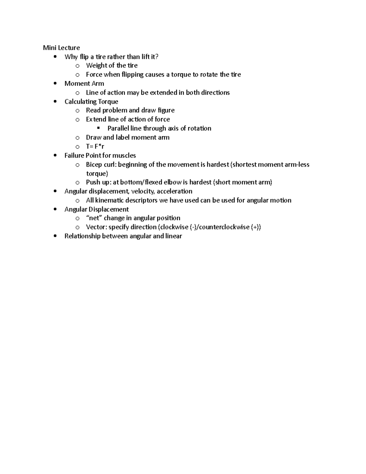 Module V Mini Lecture Notes - Mini Lecture Why flip a tire rather than ...