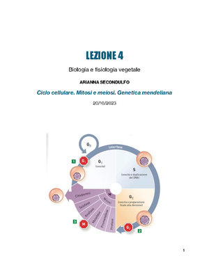 Lezione 6 - .............. - LEZIONE 6 Biologia e fisiologia vegetale ...