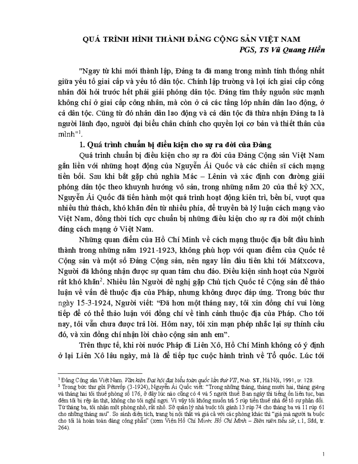Qtrinhhthanh Dcsvn (TLTK) - QUÁ TRÌNH HÌNH THÀNH ĐẢNG CỘNG SẢN VIỆT NAM ...