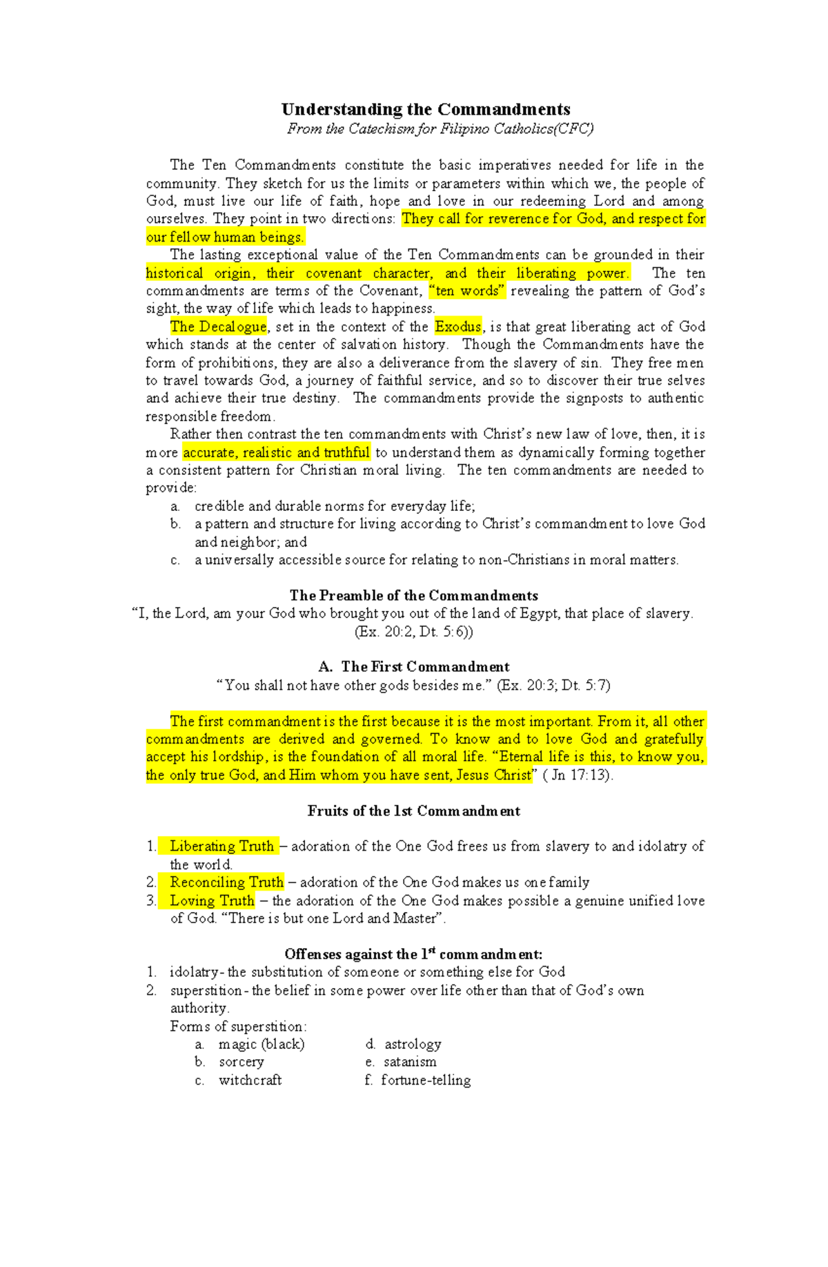 106 intro command 1and2 - Understanding the Commandments From the ...