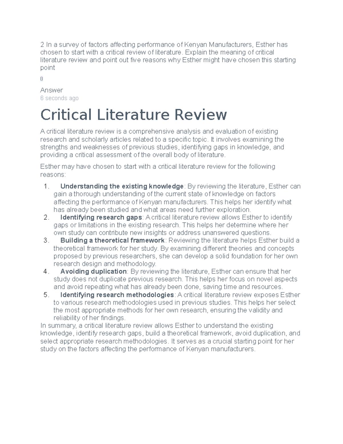 RESEARCH METHODOLOGY - 2 In a survey of factors affecting performance ...
