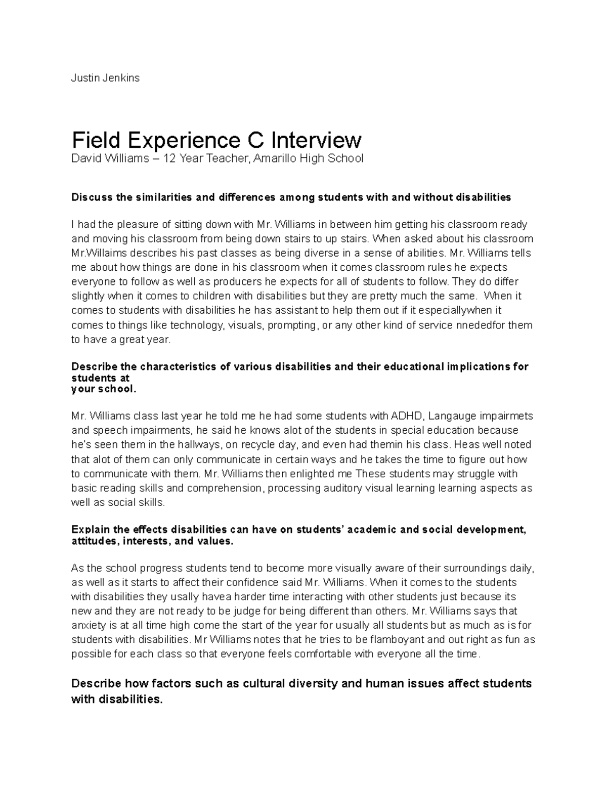 Untitled document (2) - Field coursework for the class, this was the ...