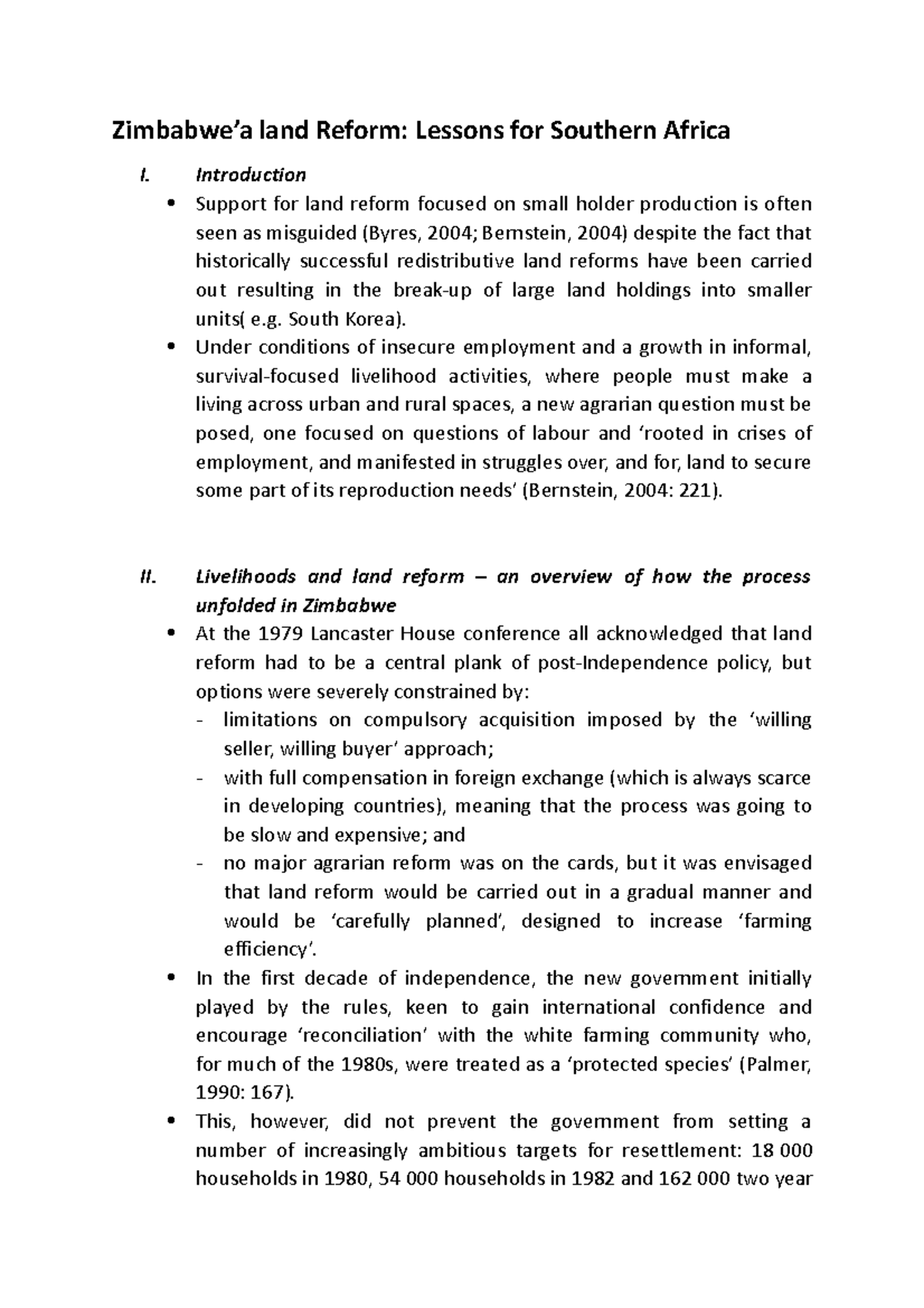 Zimbabwes Land Reform - Lessons for Southern Africa - Zimbabwe’a land ...