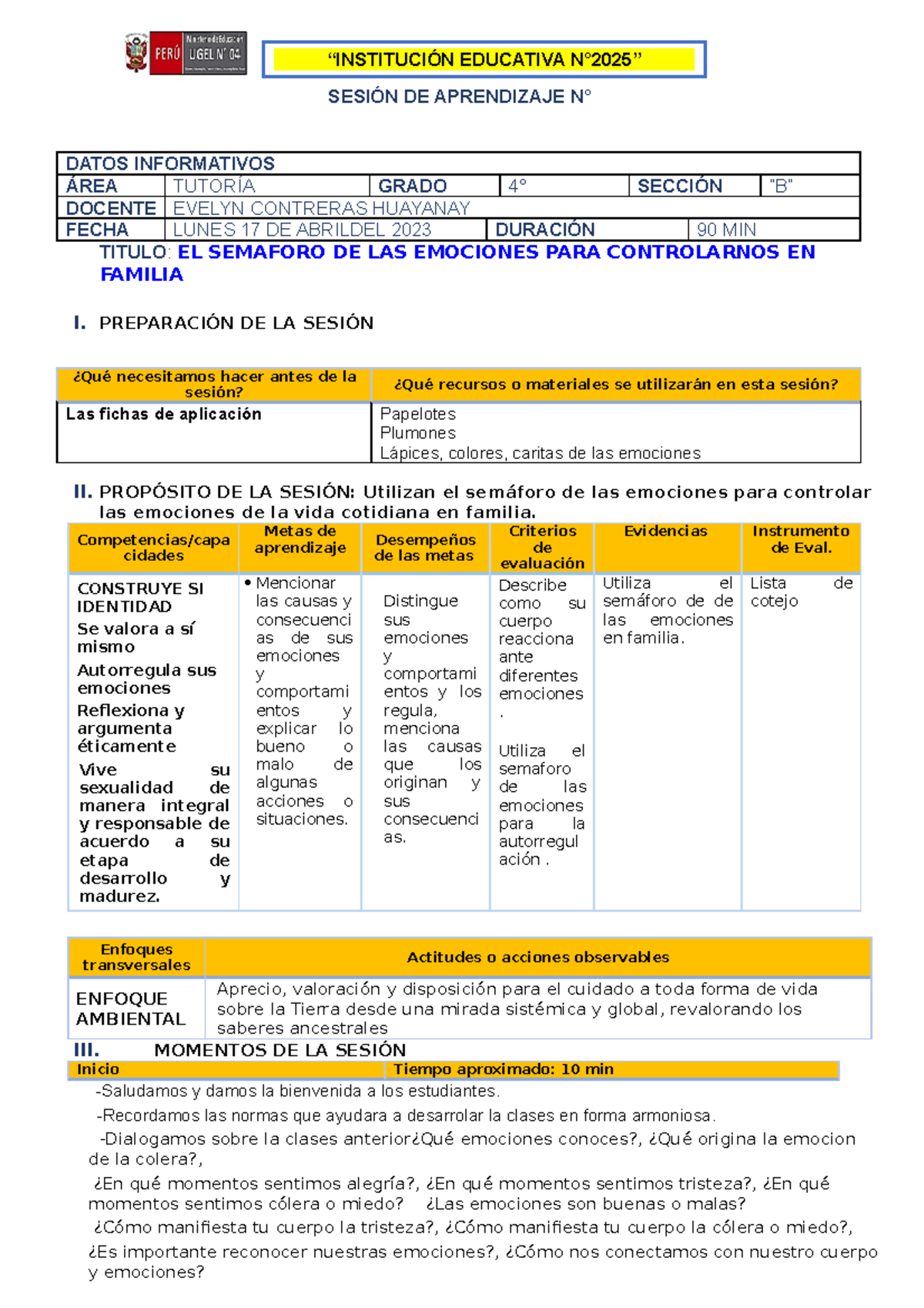 Semaforo de emociones - ejemplificacion psicológica - SESIÓN DE ...