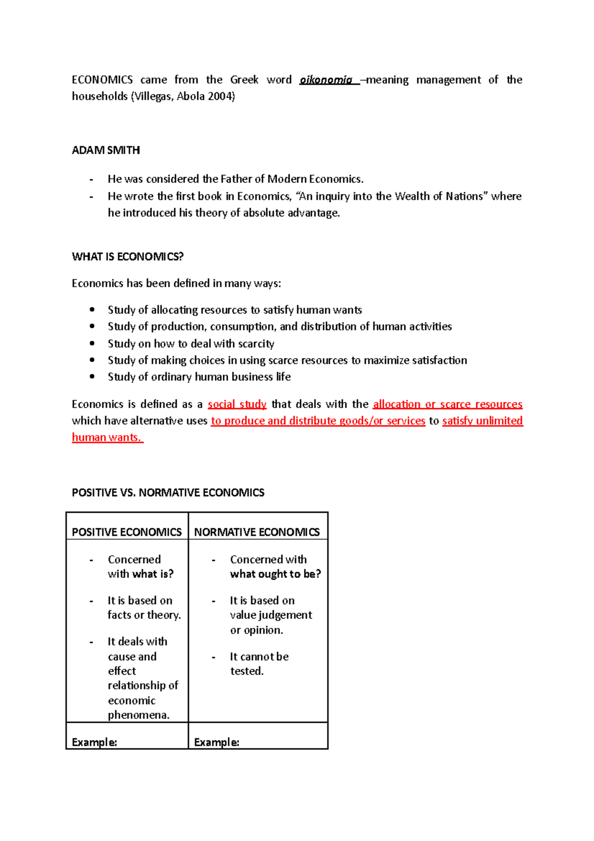 Introduction to Economics - ECONOMICS came from the Greek word ...