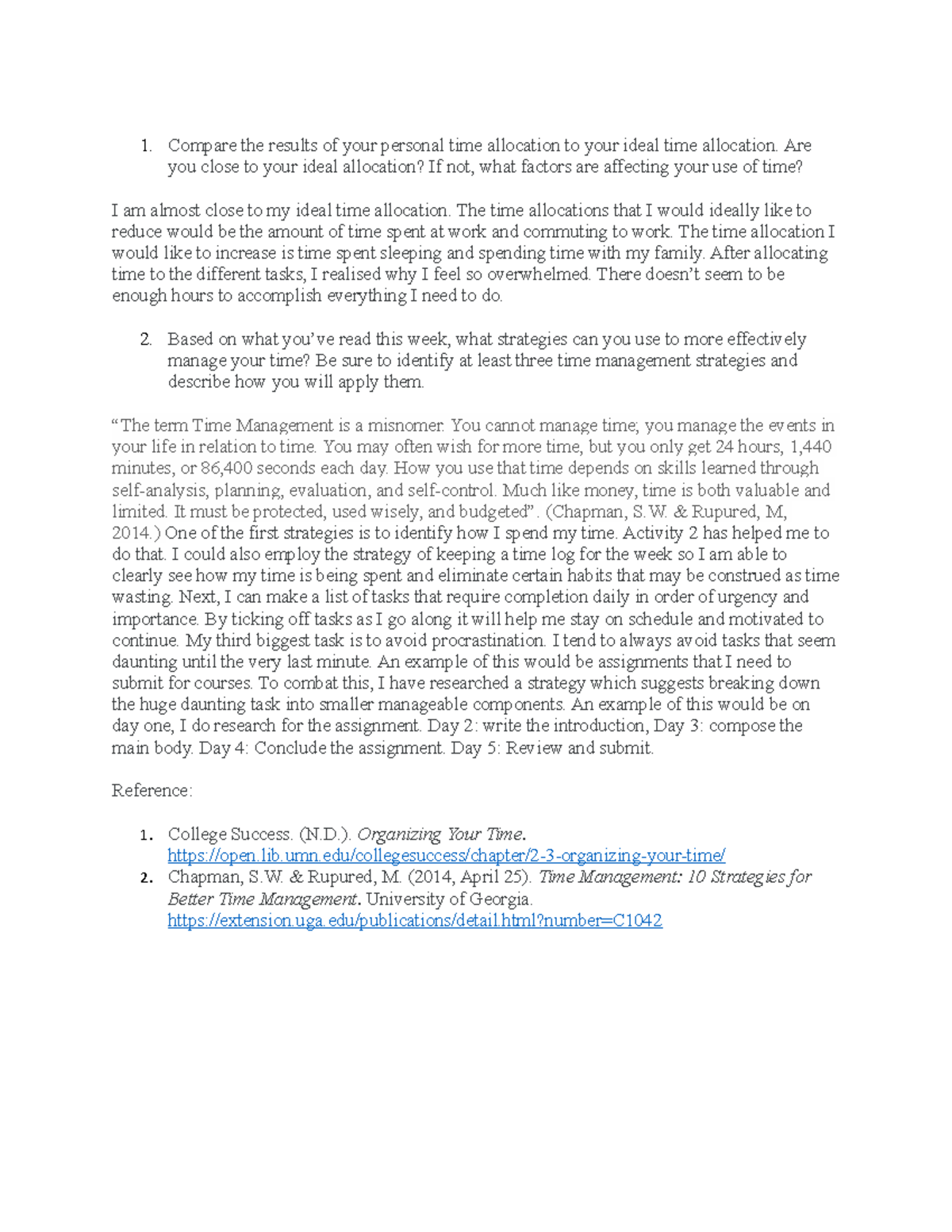 Univ Online Strategies Learning Journal 7 - UNIV1001 - UoPeople - Studocu