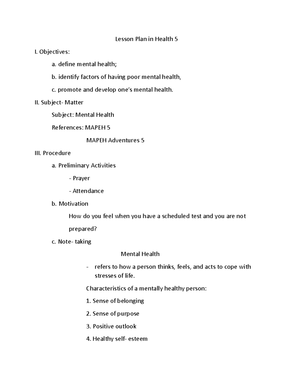 Lesson Plan in Health 5 - AEEEEEEEEEEEEEEER - Lesson Plan in Health 5 I ...