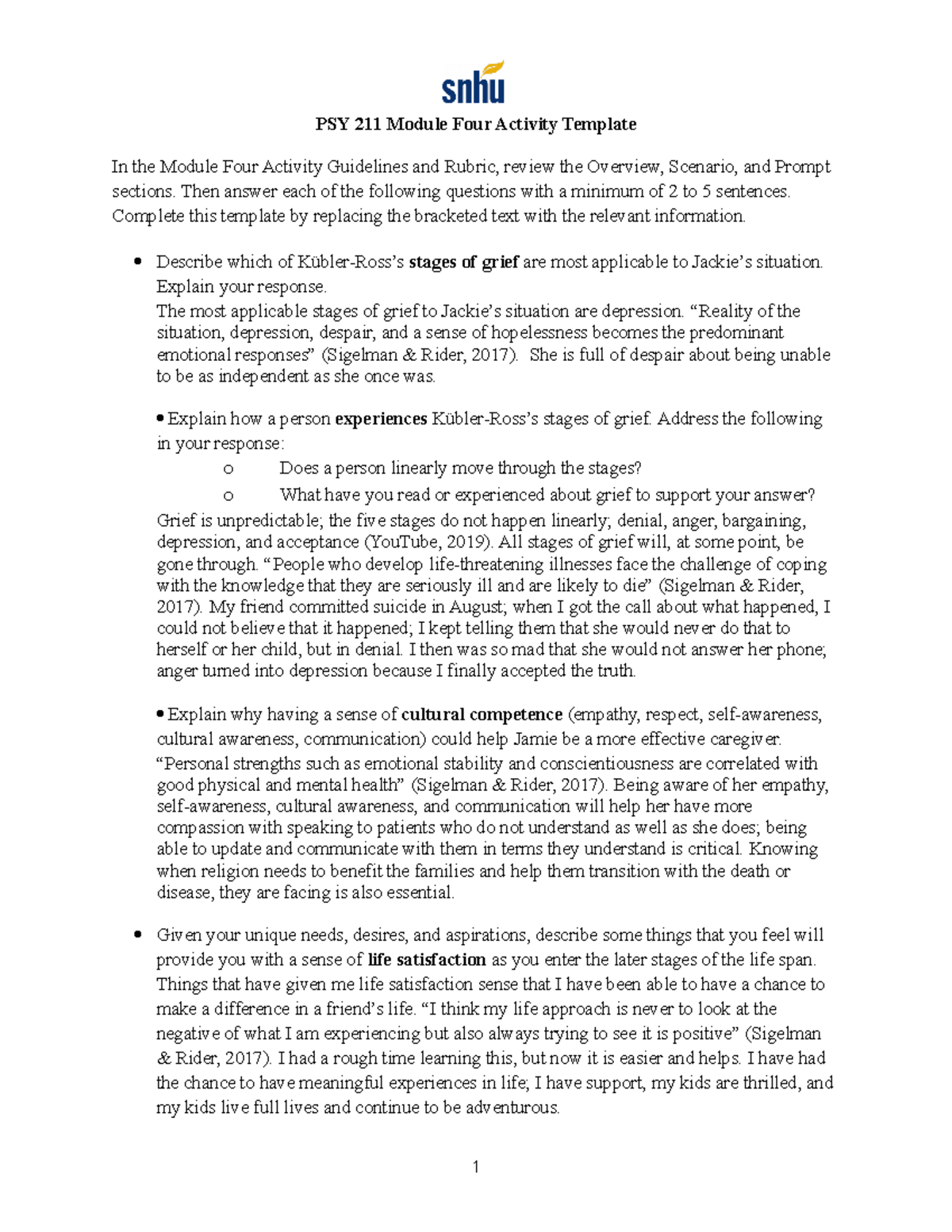 4-2 Module Four Activity - Then answer each of the following questions ...