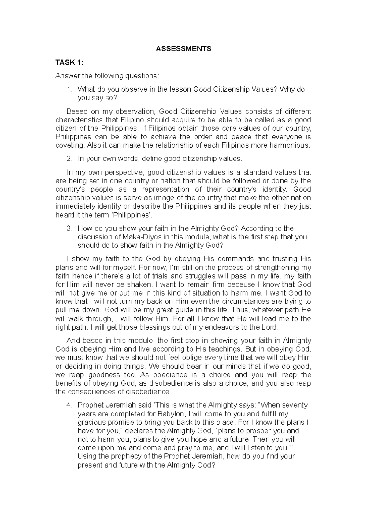 CWTS TASK1 - TASK 1 - ASSESSMENTS TASK 1: Answer the following ...