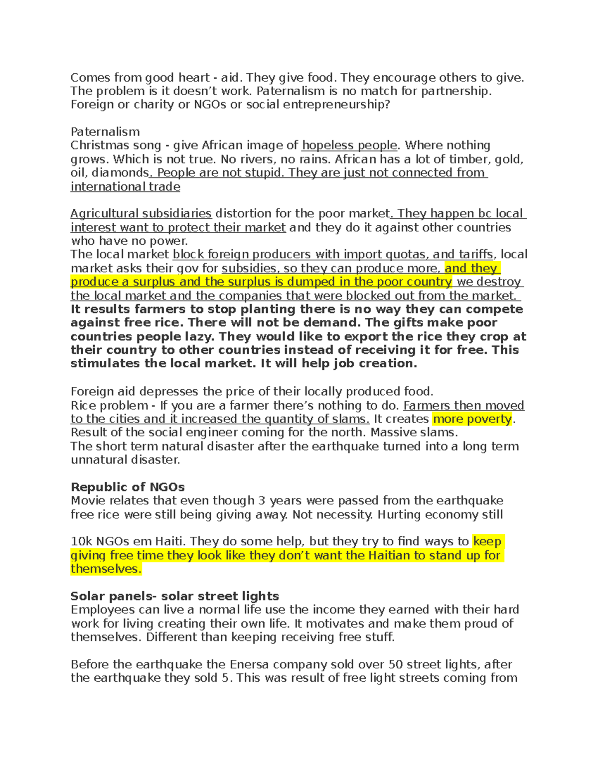 Poverty. Inc - Comes from good heart aid. They give food. They ...