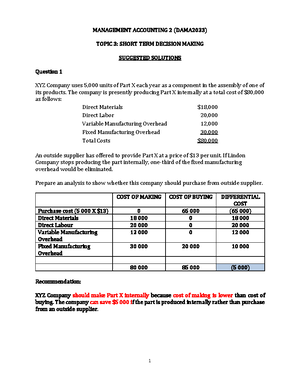 Exercises- flexible budget - EXERCISES FLEXIBLE BUDGET QUESTION 1 ...