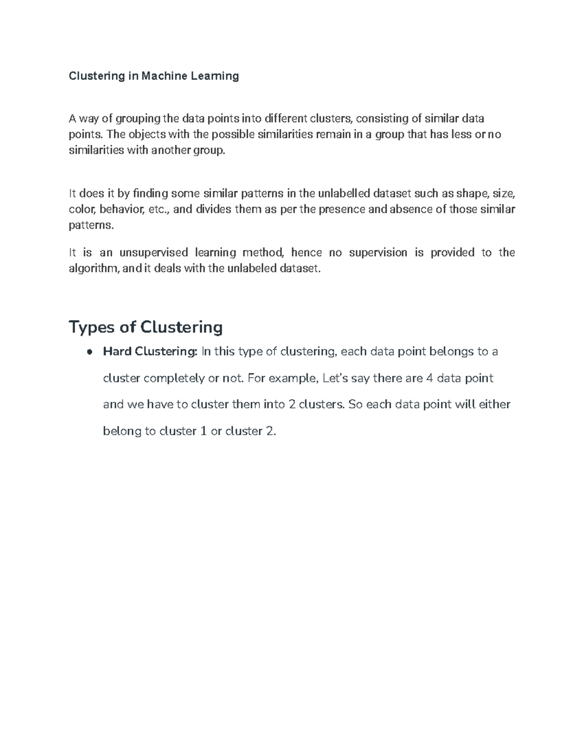 Clustering in Machine Learning - The objects with the possible ...