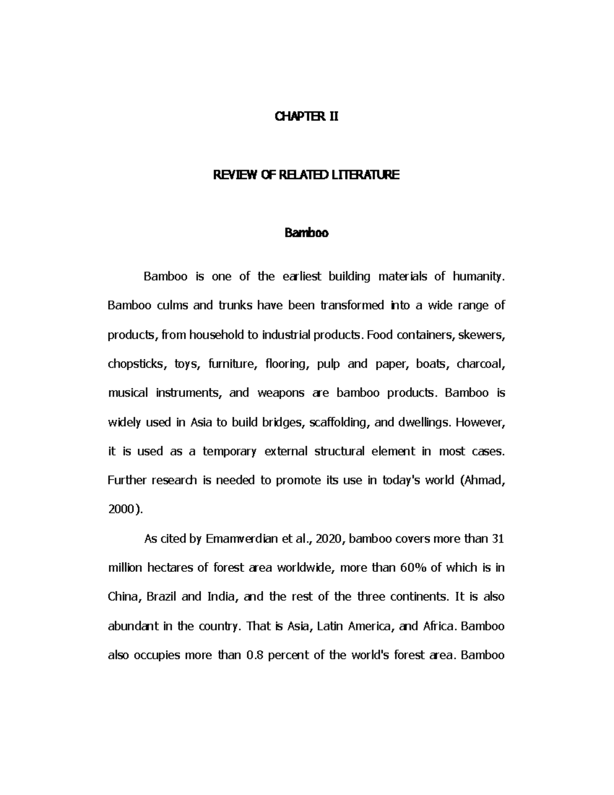 Chapter II (back up) - literature cited of bamboo - CHAPTER II REVIEW ...