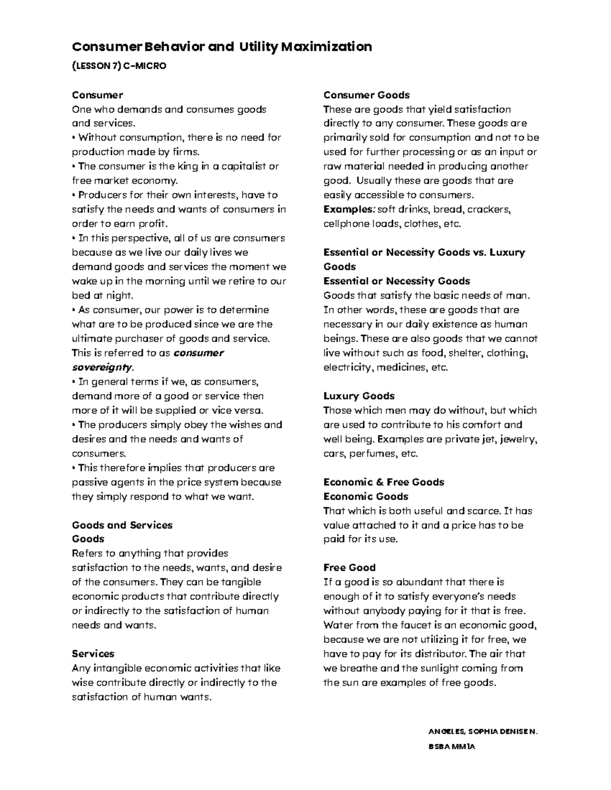 Consumer Behavior Utility Maximization Consumer Behavior And Utility