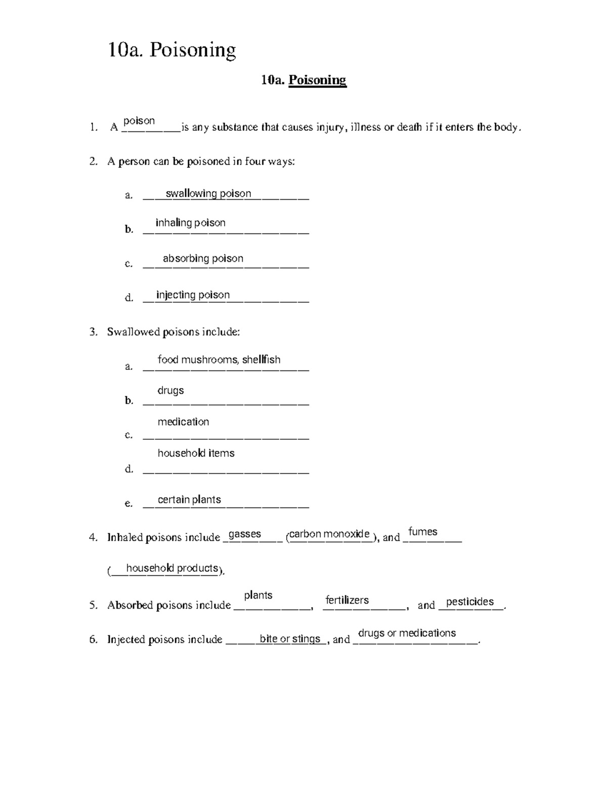 Tenzin Tseten (Class 2025) - 10a. Poisoning - 10 a. Poisoning 10 a ...