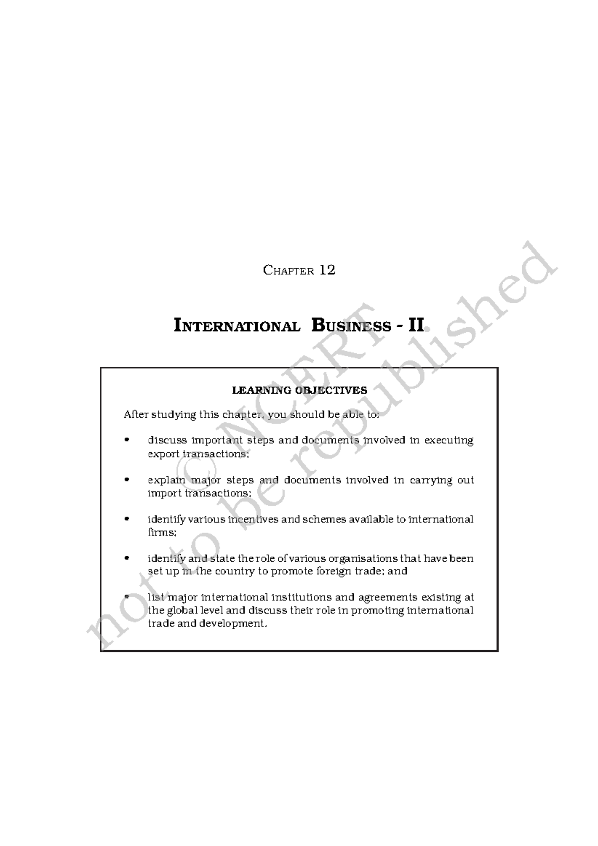 Business 12 - CHAPTER 12 INTERNATIONAL B USINESS- II LEARNING ...