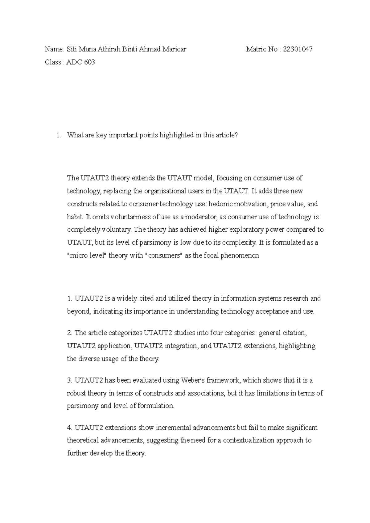 The extended Unified Theory of Acceptance and Use of Technology ( Utaut ...